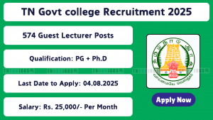 TN Govt Arts and Science College Recruitment 2025: Guest Lecturer Posts ...