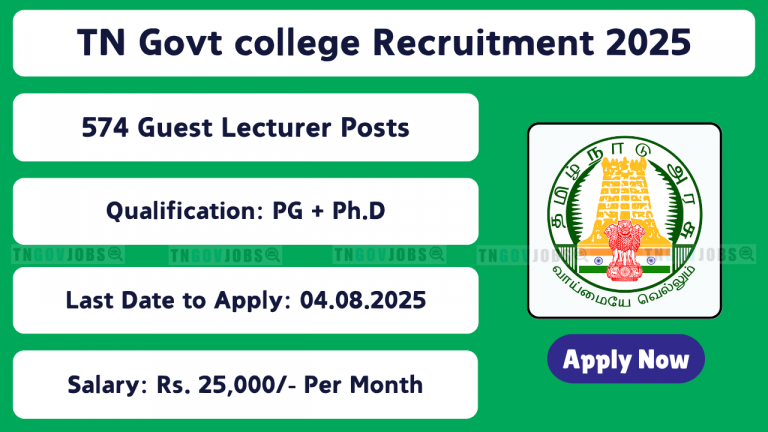 TN Govt Arts and Science College Recruitment 2025: Guest Lecturer Posts ...