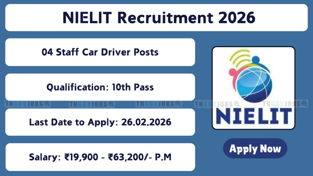 NIELIT Staff Car Driver Recruitment 2026; Apply Now!